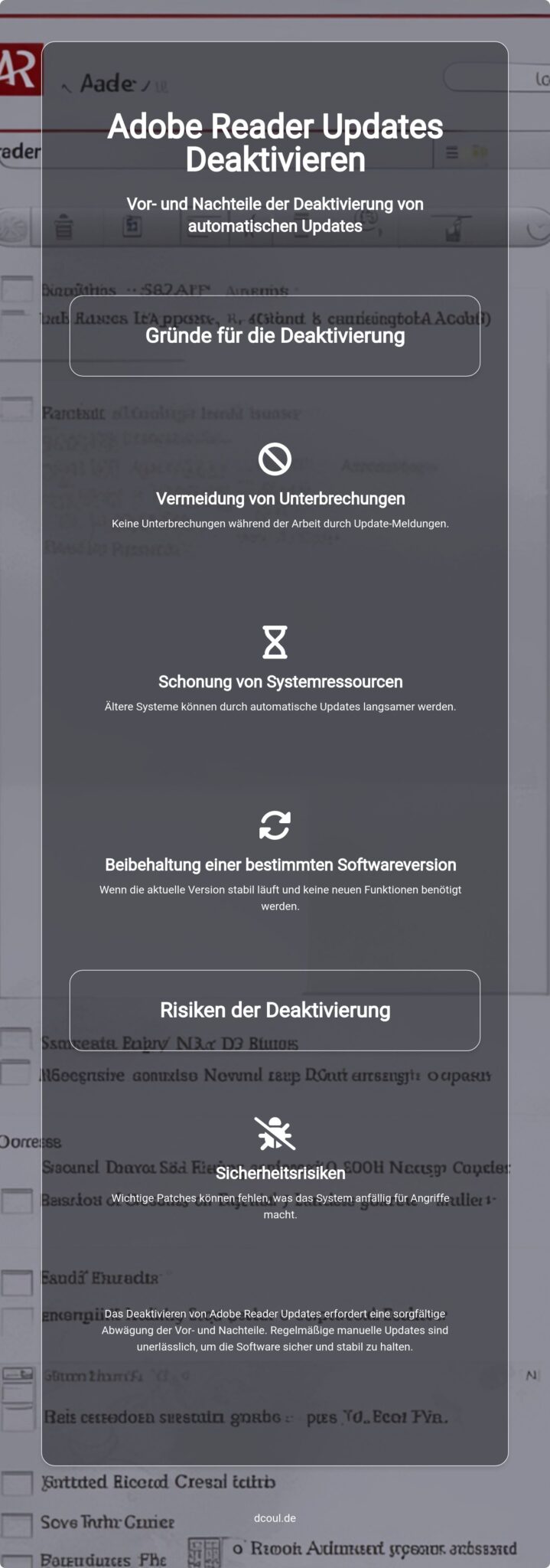 Schritte zum Adobe Reader Update Deaktivieren - Leitfaden - dcoul.de