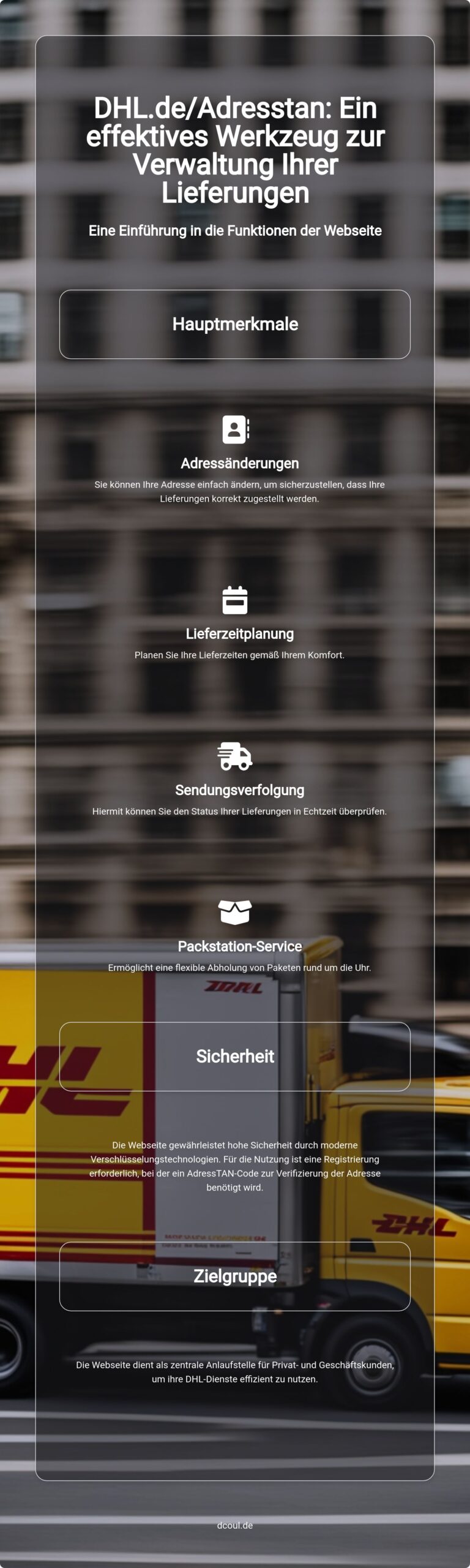 DHL.de/Adresstan: Ihr Partner für Paketversand und Empfang - dcoul.de