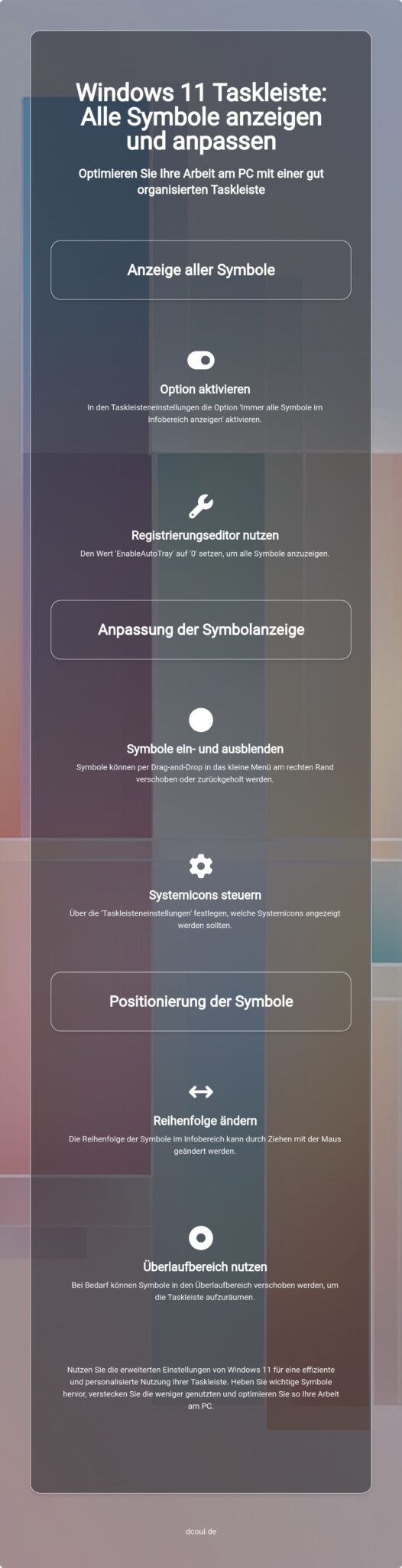 Windows 11 Taskleiste: Alle Symbole - Einfache Schritt-für-Schritt Anleitung - dcoul.de