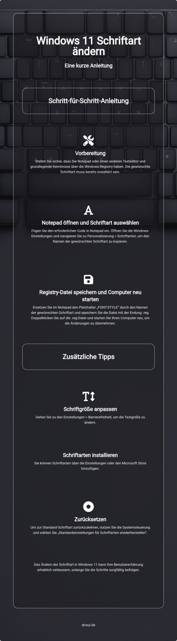 Leitfaden: So ändern Sie die Windows 11 Schriftart - dcoul.de